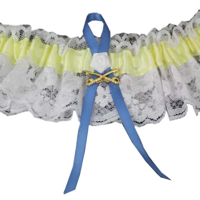 CavHooah Yellow Garter with Blue Ribbon – CavHooah.com